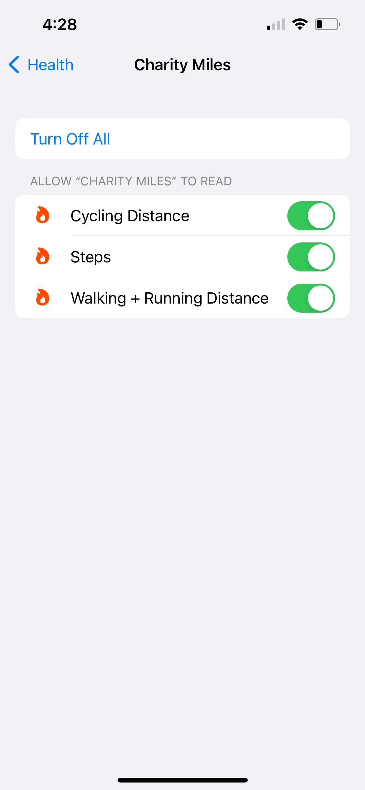 Apple Health - Charity Miles App